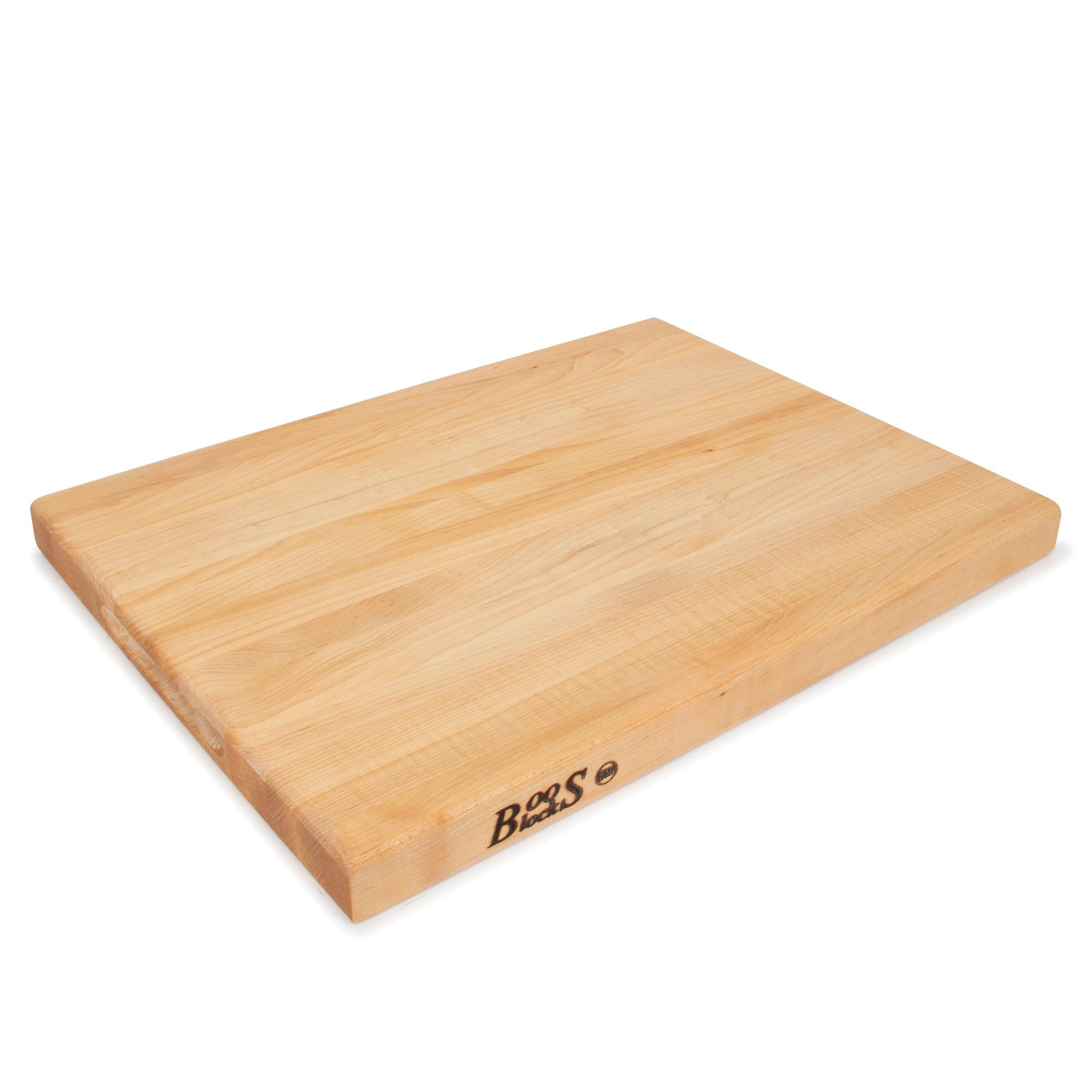 John Boos Maple Wood Cutting Board for Kitchen Prep, 20" x 15" x 1.5" Thick, Large Edge Grain Rectangular Reversible Charcuterie Boos Block