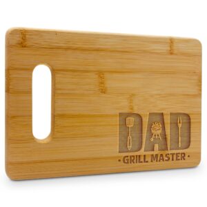 on the rox gifts for dad - dad grill master cutting board (9”x6”) - personalized dad gifts for men - engraved bamboo board for grill fathers, papa, stepdad - best dad ever birthday, fathers' day gift