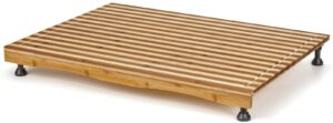 bamboo stovetop cover&countertop cutting board with adjustable legs, dual-purpose chopping board for electric stove burner, workspace block cover for rv camping camper gas cook top cover