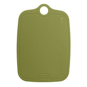 imeko tpu cutting board, bpa free, knife friendly, flexible, dishwasher friendly, space saving, ergonomic design, chopping mat - olive green - size: medium 13.7" x 9.4"- w: 10 oz.