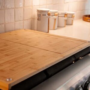 Noodle Board | Stovetop Burner Sink Covers for gas and Electric Stoves RV | Extra Work Surface | XL Serving Tray | Wood