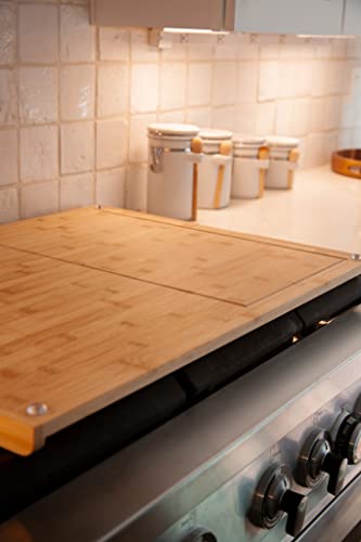 Noodle Board | Stovetop Burner Sink Covers for gas and Electric Stoves RV | Extra Work Surface | XL Serving Tray | Wood