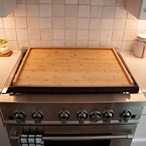 Noodle Board | Stovetop Burner Sink Covers for gas and Electric Stoves RV | Extra Work Surface | XL Serving Tray | Wood