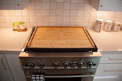 Noodle Board | Stovetop Burner Sink Covers for gas and Electric Stoves RV | Extra Work Surface | XL Serving Tray | Wood