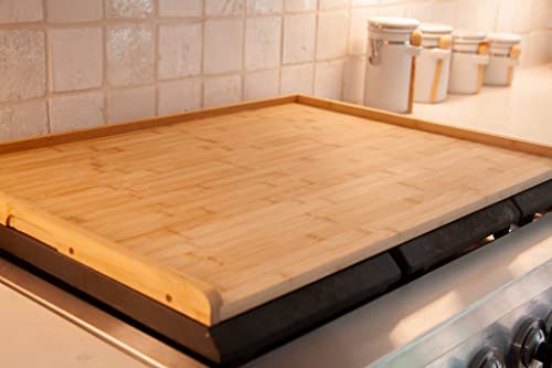 Noodle Board | Stovetop Burner Sink Covers for gas and Electric Stoves RV | Extra Work Surface | XL Serving Tray | Wood