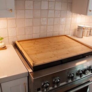 Noodle Board | Stovetop Burner Sink Covers for gas and Electric Stoves RV | Extra Work Surface | XL Serving Tray | Wood