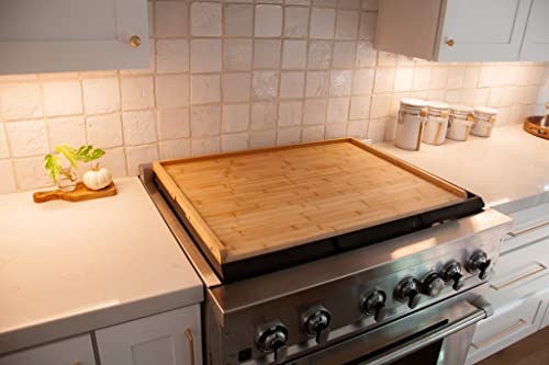 Noodle Board | Stovetop Burner Sink Covers for gas and Electric Stoves RV | Extra Work Surface | XL Serving Tray | Wood