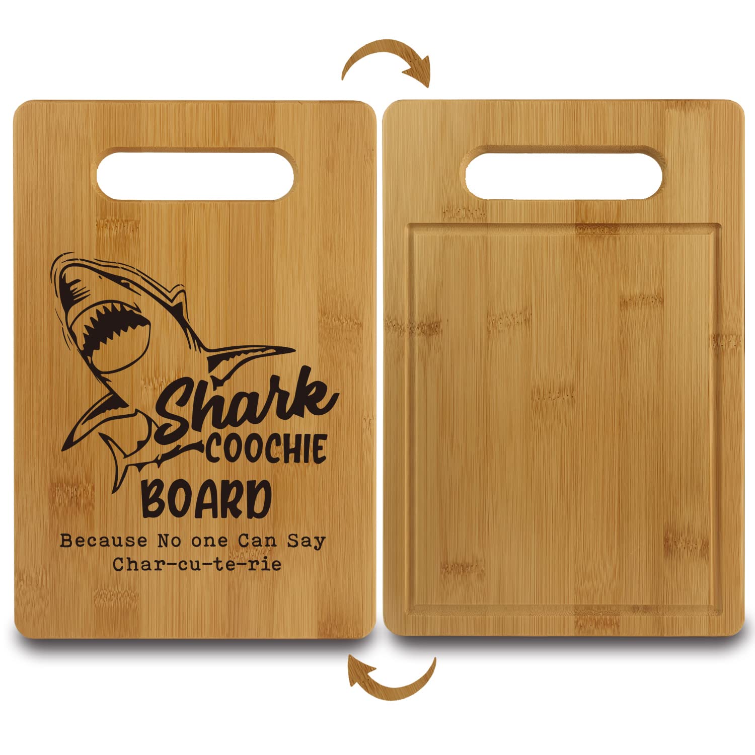 Shark Coochie Charcuterie Board for Meat and Cheese, Shark Coochie Board, Funny Cutting Board Laser Engraved Bamboo Board Serving Board Serving Tray White Elephant Gift for Friends Family