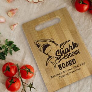 Shark Coochie Charcuterie Board for Meat and Cheese, Shark Coochie Board, Funny Cutting Board Laser Engraved Bamboo Board Serving Board Serving Tray White Elephant Gift for Friends Family