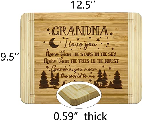 Grandma Gifts, Birthday Mother's Day Thanksgiving Christmas Gift for Nana Grandma Grandmother Mother, Engraved Cutting Board -Grandma You Mean The World to Me