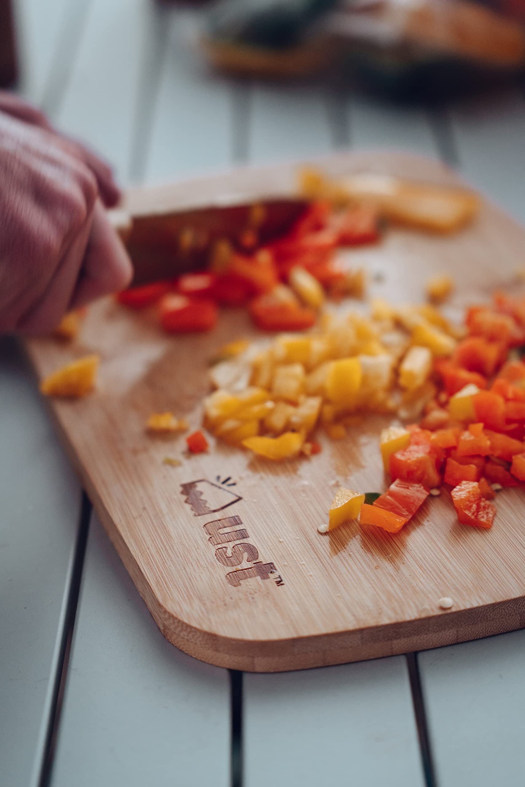 ust Bamboo Cutting Board 3.0 for Food Preparation with Moisture Resistant and eco Friendly Design for Camping, and Everyday use