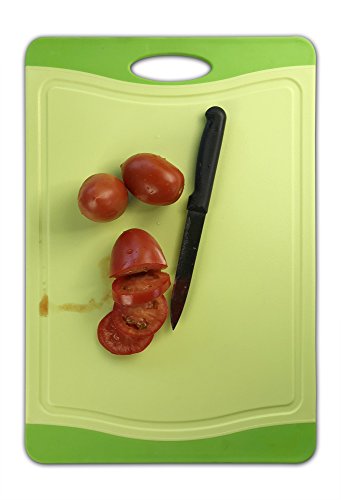 Raj Plastic Cutting Board Reversible Cutting board, Dishwasher Safe, Chopping Boards, Juice Groove, Large Handle, Non-Slip, BPA Free (Extra Large (17.4" x 11.81"), Lime Green)