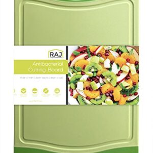 Raj Plastic Cutting Board Reversible Cutting board, Dishwasher Safe, Chopping Boards, Juice Groove, Large Handle, Non-Slip, BPA Free (Extra Large (17.4" x 11.81"), Lime Green)