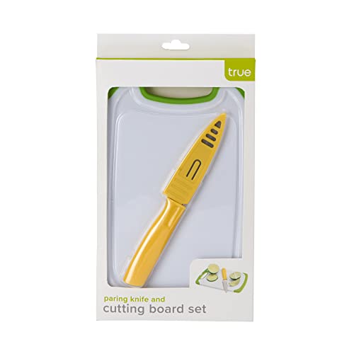 True Small Cutting Board with Paring Knife, Cutting Board and Knife Set, Fruit and Vegetable cutting board, Lemon and Lime board, Cutting Board Set of 2, Green