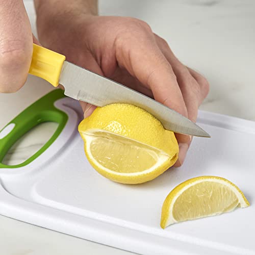 True Small Cutting Board with Paring Knife, Cutting Board and Knife Set, Fruit and Vegetable cutting board, Lemon and Lime board, Cutting Board Set of 2, Green