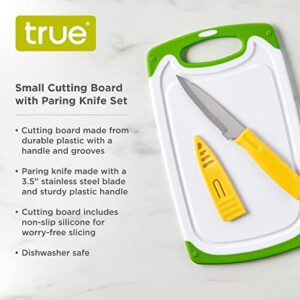 True Small Cutting Board with Paring Knife, Cutting Board and Knife Set, Fruit and Vegetable cutting board, Lemon and Lime board, Cutting Board Set of 2, Green