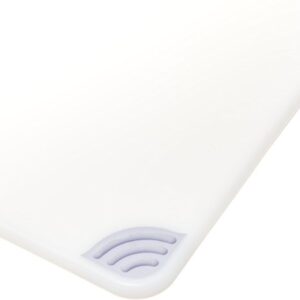 San Jamar Saf-T-Grip Plastic Cutting Board with Safety Hook, 12" x 18" x 0.5", White