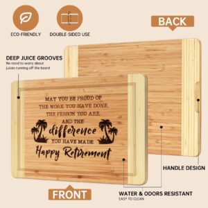 Retirement Gift for Women Men -Coworker Leaving Away Farewell Gifts -Happy Retirement Gift for Friend Family -The Difference You Have Made -Charcuterie Bamboo Board -Engraved Cutting Board Decor Gift