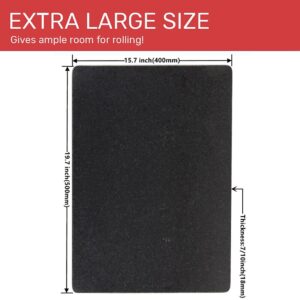 Diflart Natural Black Granite Cutting Board for Kitchen 16x20 Inch,with Non-Slip Feet, Large Stone Pastry Slab for Baking