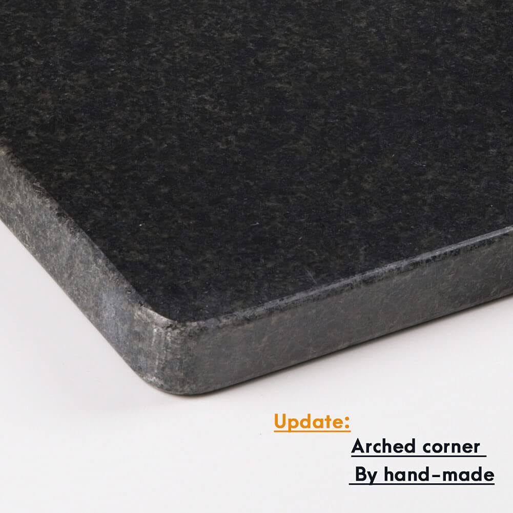 Diflart Natural Black Granite Cutting Board for Kitchen 16x20 Inch,with Non-Slip Feet, Large Stone Pastry Slab for Baking