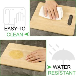 Bamboo Cutting Board Set of 12 Wood Chopping Boards with Handle Thick Cutting Board Kitchen and Dining Bulk Plain Bamboo Cutting Board for Engraving Gift Cooking Decor (Regular)