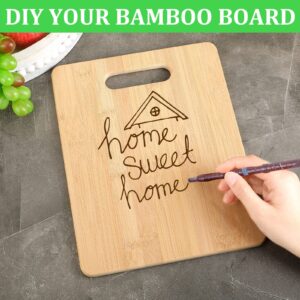 Bamboo Cutting Board Set of 12 Wood Chopping Boards with Handle Thick Cutting Board Kitchen and Dining Bulk Plain Bamboo Cutting Board for Engraving Gift Cooking Decor (Regular)