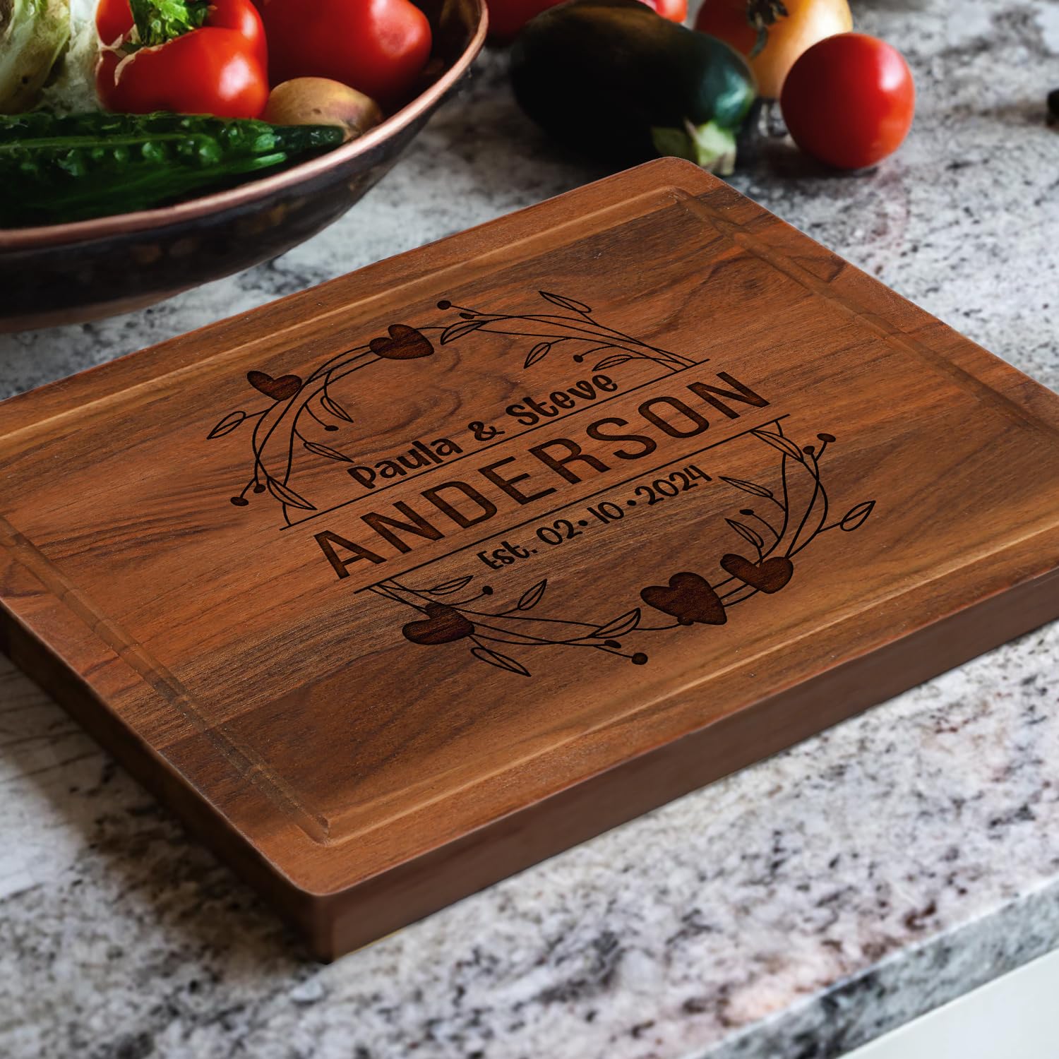 Personalized Handmade Cutting Board, Custom Couple Gift, Wedding, Anniversary, Housewarming Gifts for Couple, Cool Unique Gifts, Charcuterie Board for Bride, Couple, Parent, Friends, Wedding Registry