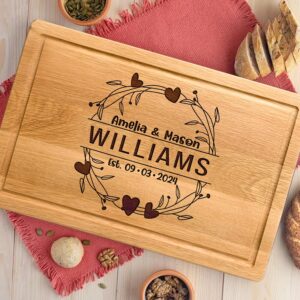 Personalized Handmade Cutting Board, Custom Couple Gift, Wedding, Anniversary, Housewarming Gifts for Couple, Cool Unique Gifts, Charcuterie Board for Bride, Couple, Parent, Friends, Wedding Registry