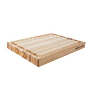 extra large cutting board north american maple - heavy reversible butcher block with juice groove for cutting meat and juicy veggies easily - xl chopping board - maple - 24x18x1.5 inches