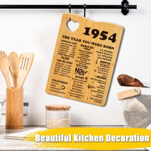 BackURyear 70th Birthday Gifts for Women Men, 70th Birthday Presents for Her Him, 70 Years Old Birthday Decorations, Born in 1954- Turning Seventy, 70th Birthday Cutting Board Gifts