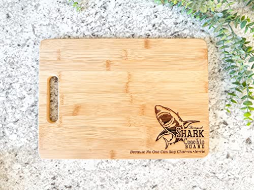 Shark Coochie Board, Because No One Can Say Charcuterie, (13.75" x 9.75"), Charcuterie Board, Funny Shark Week, Cheese Board, Funny Cutting Board, Christmas in July, Serving Tray, White Elephant Gift