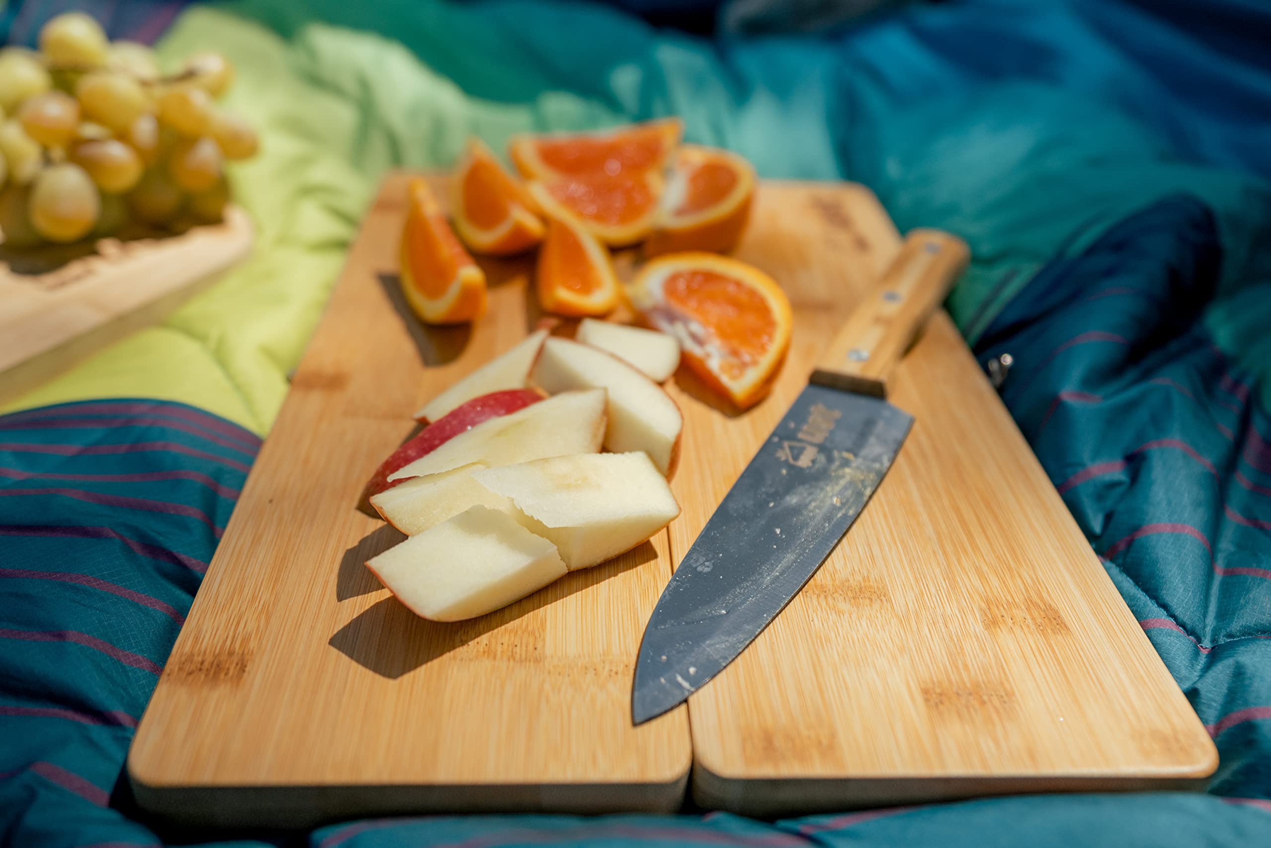 ust pack along cutting board with knife made of bamboo for portable food preparation with moisture resistant and eco friendly design for camping and everyday use