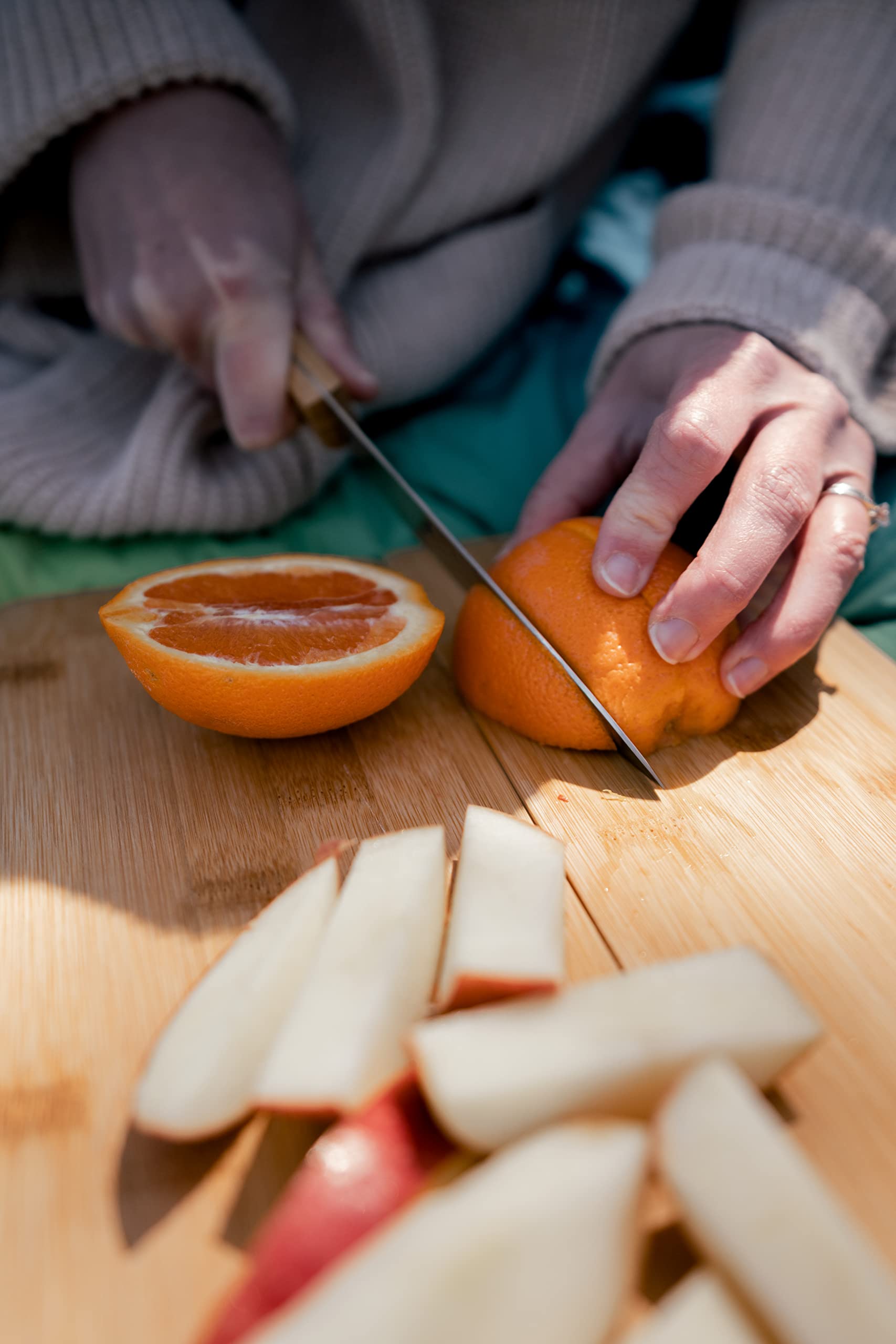 ust pack along cutting board with knife made of bamboo for portable food preparation with moisture resistant and eco friendly design for camping and everyday use