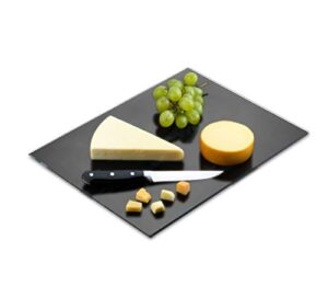 tempered black glass cutting board – long lasting black ink glass – scratch resistant, heat resistant, shatter resistant, dishwasher safe. (large 12x16")