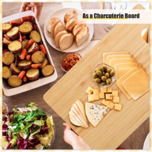 Lounsweer 6 Pcs Thicken Cutting Board Bamboo Bulk Kitchen Chopping Board Serving Wood Board Charcuterie Boards for Laser Engraving Thanksgiving Housewarming Gift(9 x 6 x 0.6 in)