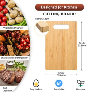 Lounsweer 6 Pcs Thicken Cutting Board Bamboo Bulk Kitchen Chopping Board Serving Wood Board Charcuterie Boards for Laser Engraving Thanksgiving Housewarming Gift(9 x 6 x 0.6 in)