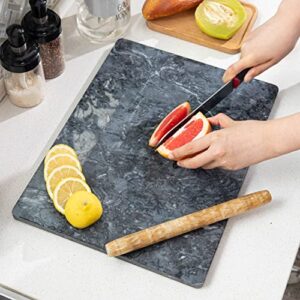 soulscrafts marble pastry board 16x12 inch cutting board marble serving tray for cheese perfect for keep the dough cool and chocolate tempering easy to clean sleek design, gray