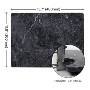 Soulscrafts Marble Pastry Board 16x12 inch Cutting Board Marble Serving Tray for Cheese Perfect for Keep the Dough Cool and Chocolate Tempering Easy to Clean Sleek Design, Gray