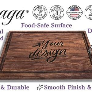 Straga Personalized Cutting Boards | Handmade Wood Engraved Charcuterie | Custom Wedding, Anniversary, Housewarming Gift for Newlyweds