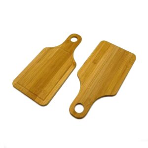 Bulk Plain Bamboo Paddle Cutting Board (Set of 10) | For Customized, Personalized Engraving Purpose | Wholesale Premium Blank Bamboo Board (Handle 13" x 6")