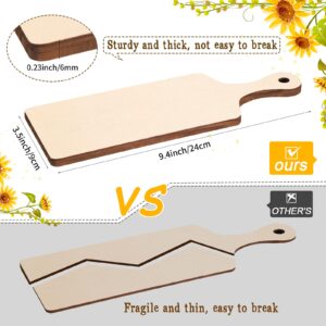 8 Pcs Mini Wooden Cutting Board with Handle 9.45 x 3.54 Inch Thicken Wooden Chopping Board Small Paddle Charcuterie Board Cooking Butcher Block Serving Board Cutting Board for Kitchen Cheese Crafts