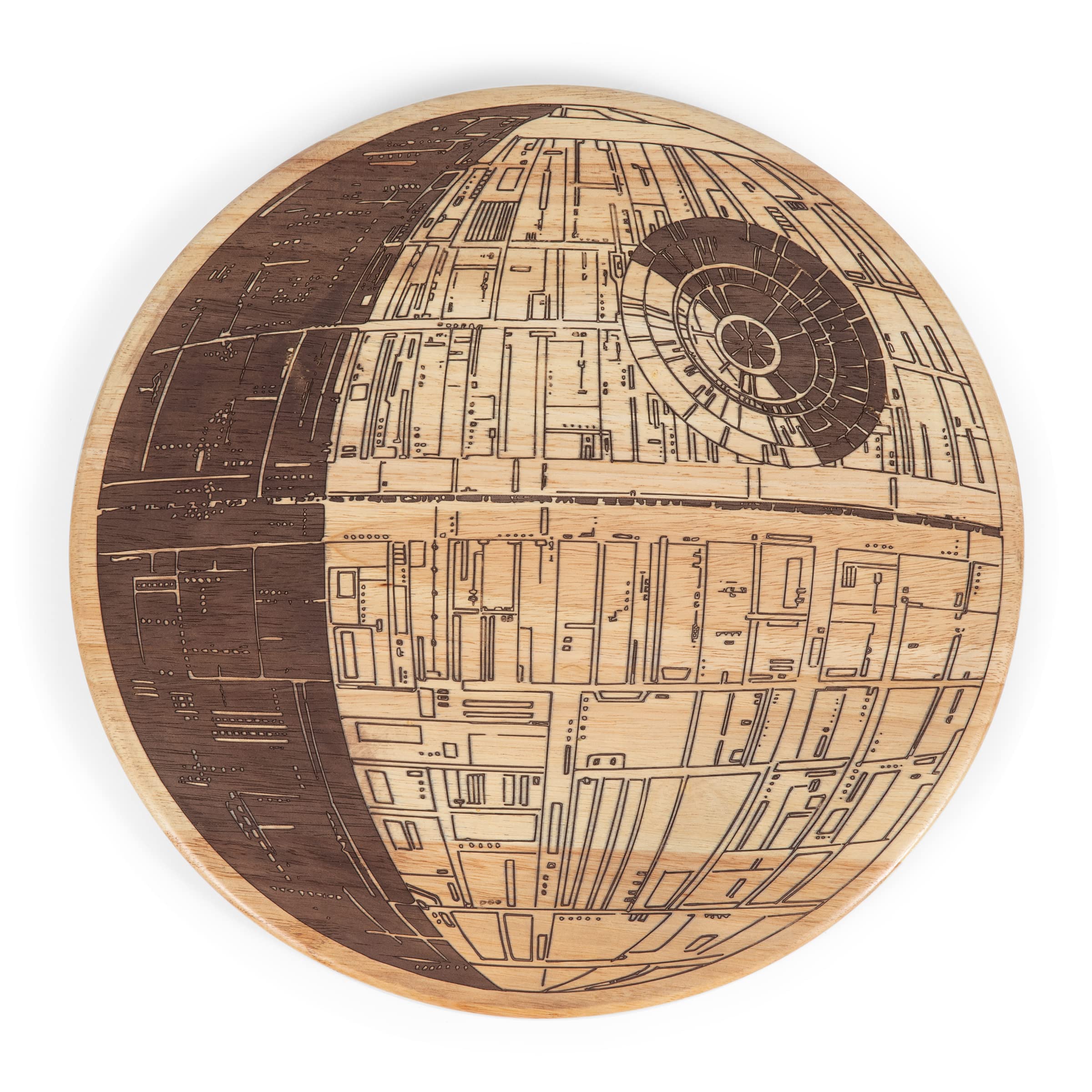 PICNIC TIME Star Wars Death Star 16” Serving Board, Wood Cheese Board, Charcuterie Board, Cutting Board (Parawood)