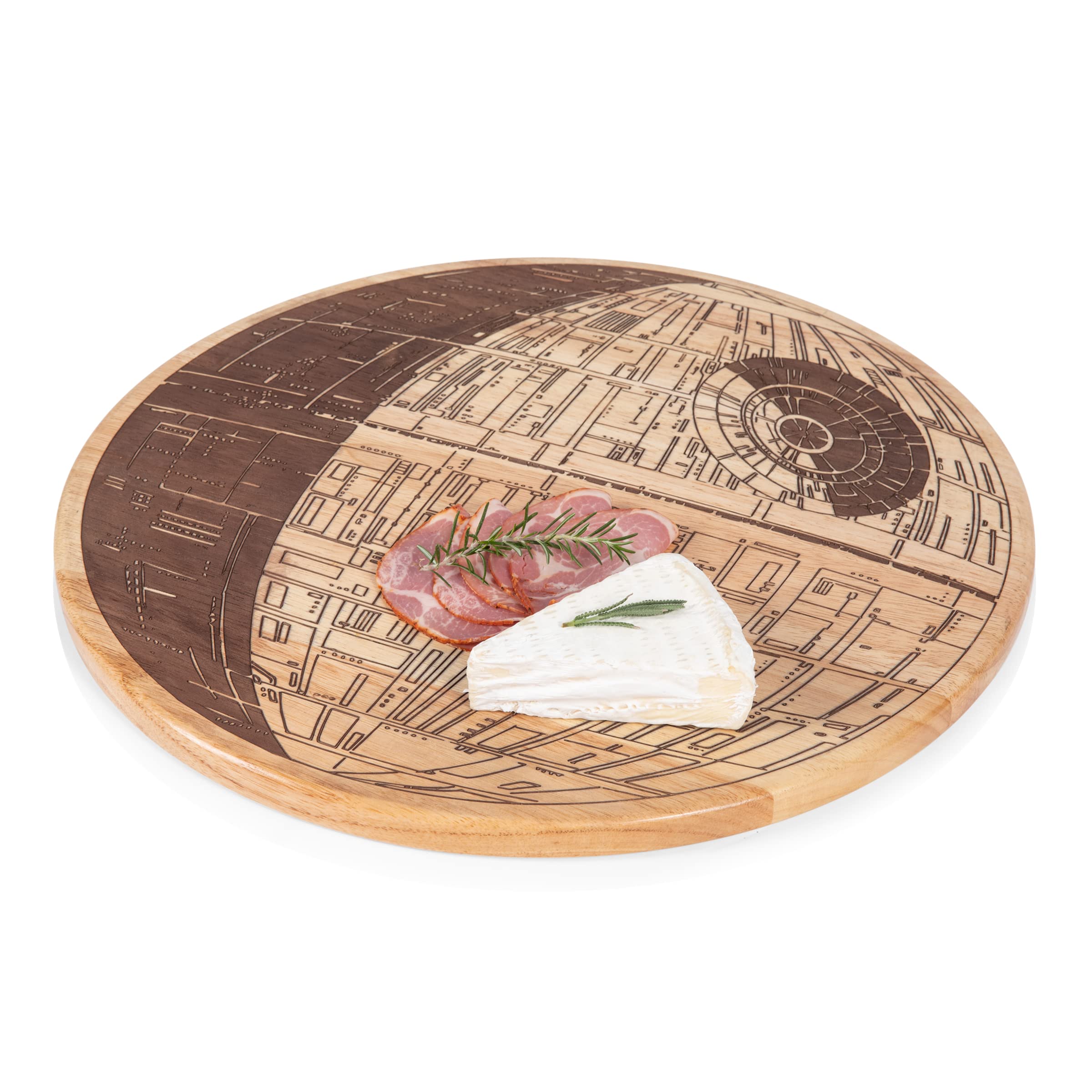 PICNIC TIME Star Wars Death Star 16” Serving Board, Wood Cheese Board, Charcuterie Board, Cutting Board (Parawood)