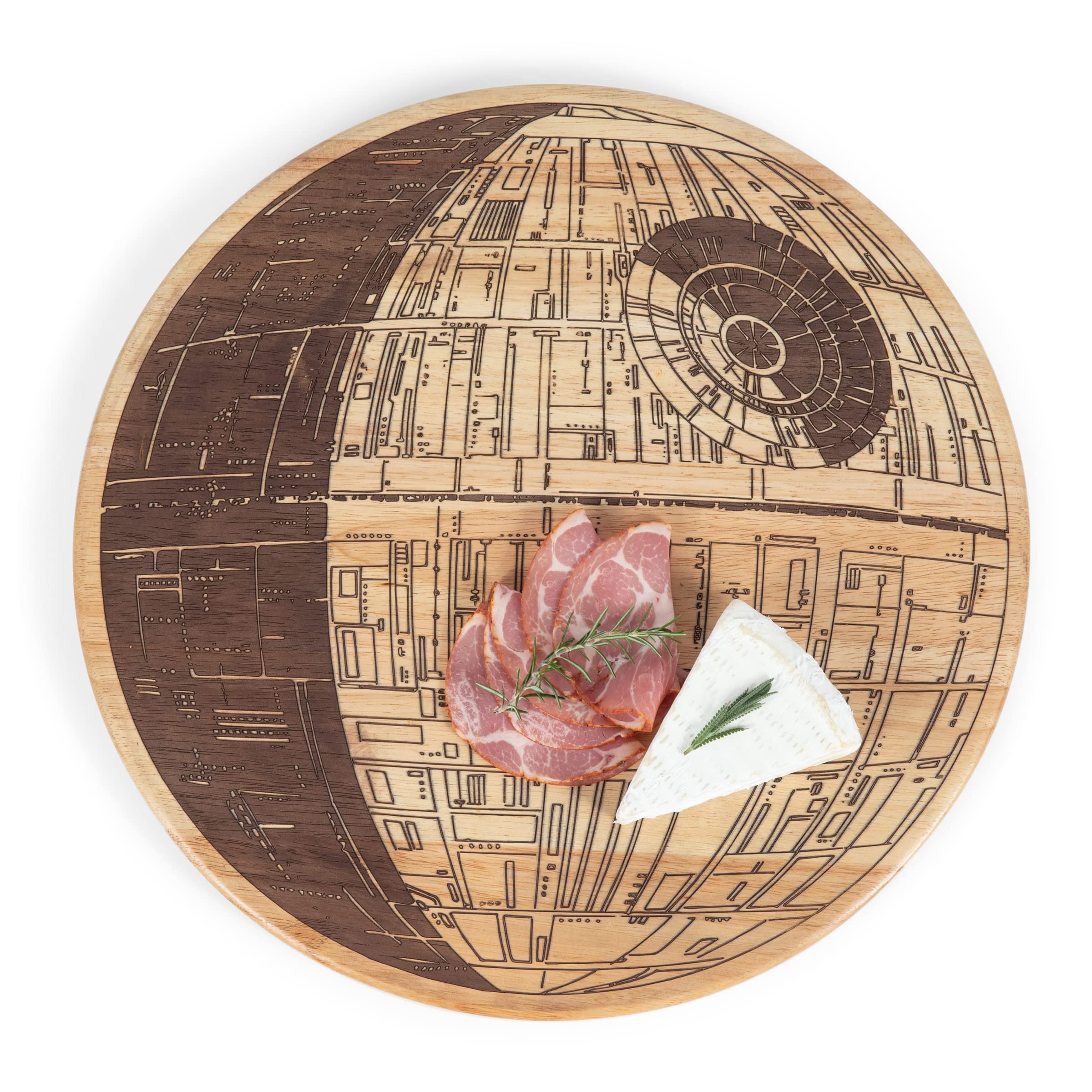 PICNIC TIME Star Wars Death Star 16” Serving Board, Wood Cheese Board, Charcuterie Board, Cutting Board (Parawood)