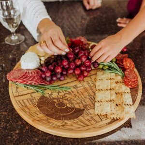 PICNIC TIME Star Wars Death Star 16” Serving Board, Wood Cheese Board, Charcuterie Board, Cutting Board (Parawood)