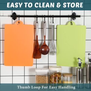 20 Pcs Flexible Cutting Board Mats Plastic Cutting Mats Non Slip Chopping Board Dishwasher Safe Anti Skid Extra Thick Cutting Mats with Food Shaped Hanging Holes for Kitchen Food