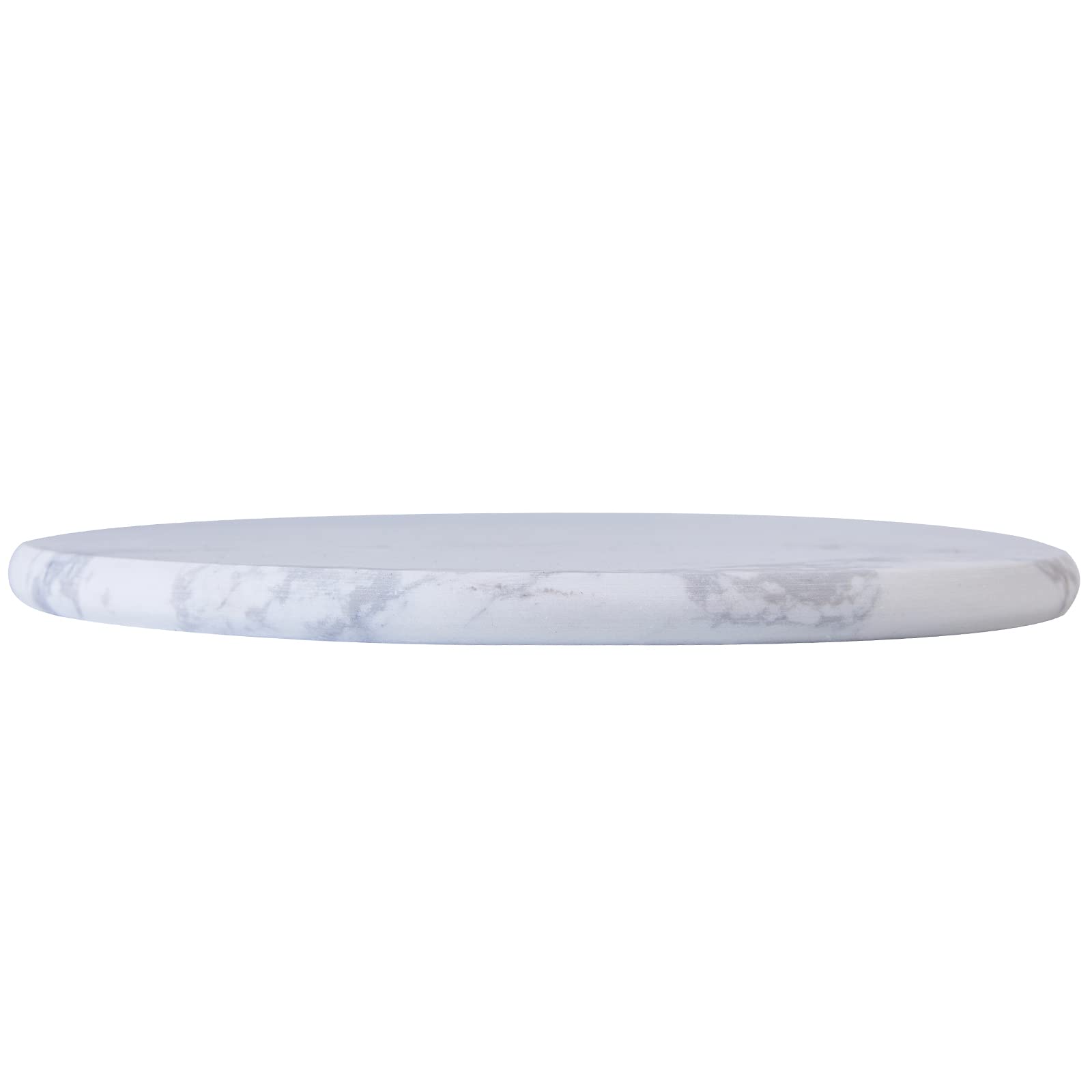 ACKEIVTO Round Marble Cutting Board Plates White 9.8IN Stone Tray Cheese Services Minimalist Round Marble Charcuteri