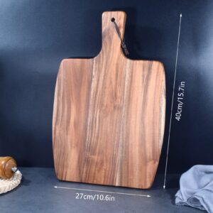 AMPSEVEN Large Acacia Wood Cutting Board with Handle - Wooden Chopping Board Charcuterie Board for Meat Vegetables Fruits Cheese Serving Kitchen Decor Countertop (15.7" x 10.6”)