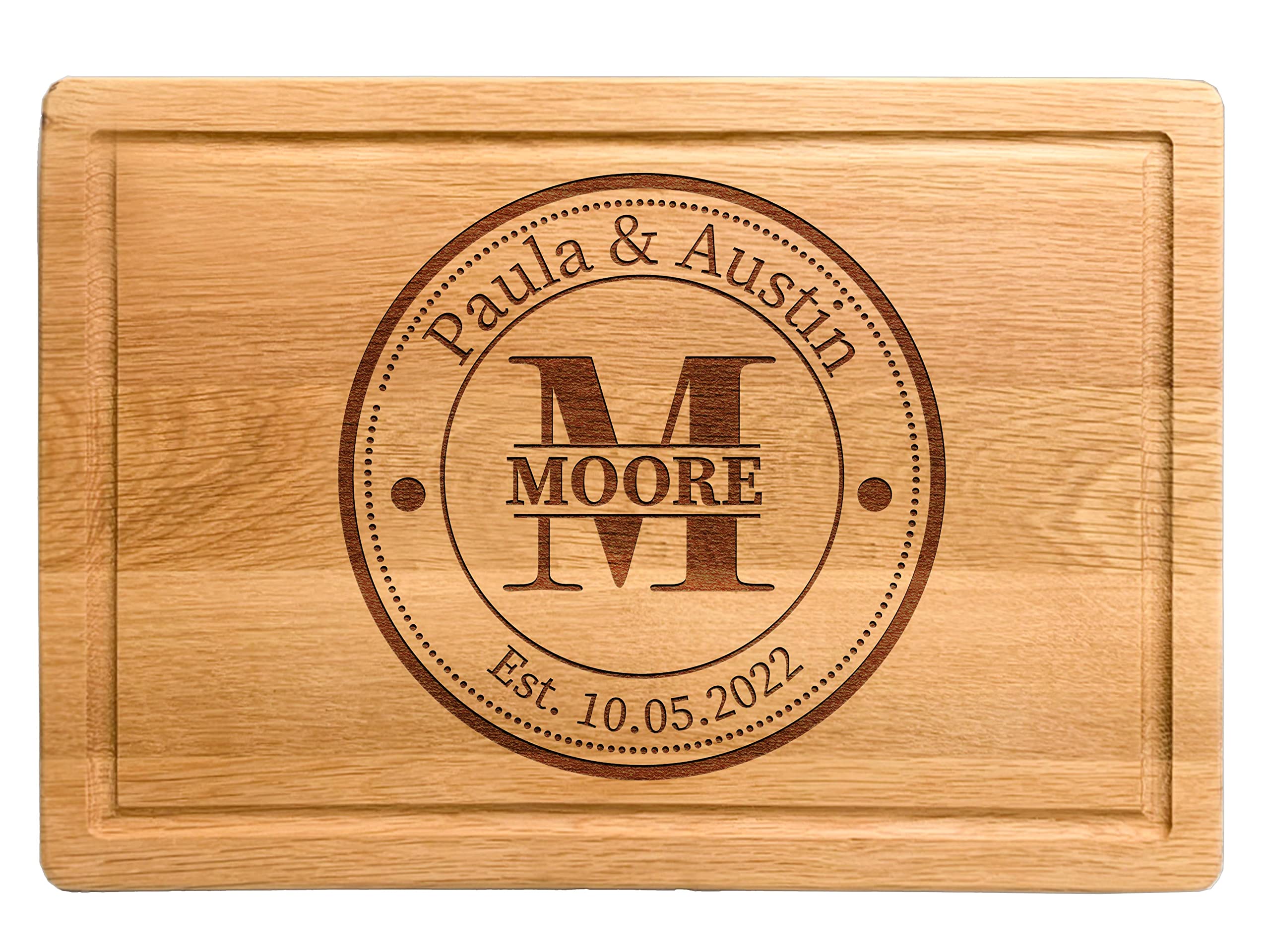 Personalized Cutting Board, Perfect Gifts for Couples or Parents, Customizable Christmas Gifts, Wedding, Anniversary, House Warming Gift Idea, Wooden Kitchen Decor New Homeowners (Bamboo, Medium)