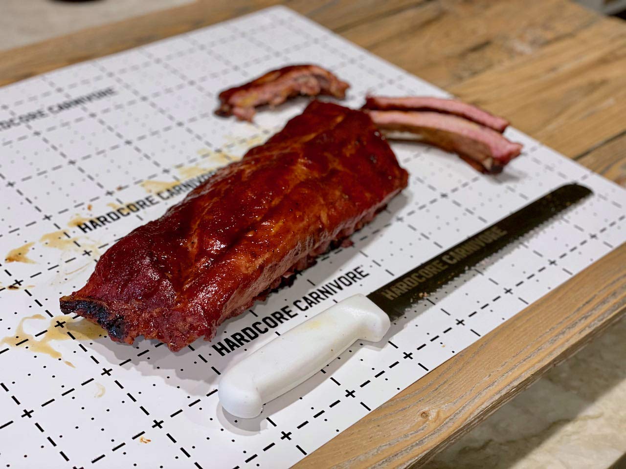 Hardcore Carnivore Disposable Cutting Boards - Pack of 30-24"x18" Large Size - Perfect for BBQ, Camping, Fishing, Hunting